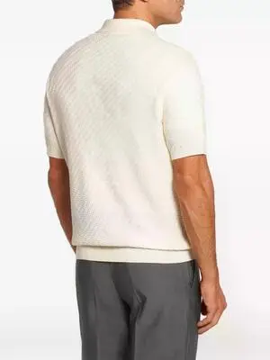 Brioni Weaving Short-sleeve Polo Shirt - Neutrals