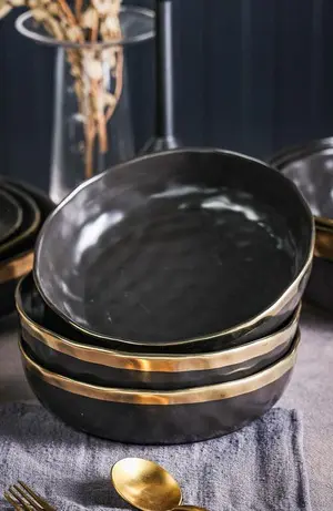 STONE + LAIN Florian Porcelain 4-piece Pasta Bowl Set