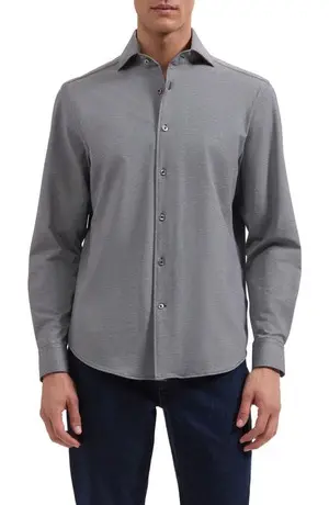 Bugatchi Devon Ooohcotton® Button-up Shirt - Black