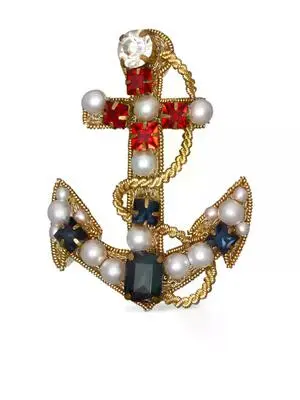 Thom Browne Anchor-motif Brooch - Gold