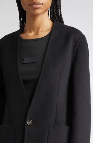 MAISON MARGIELA Collarless Single-breasted Virgin Wool Blazer