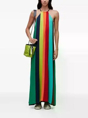 OSKLEN Rainbow Stripe Halterneck Maxi Dress