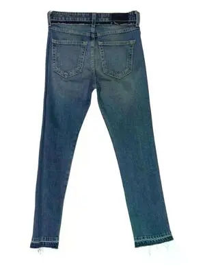 AMO Frayed Hem Straight Leg Jeans