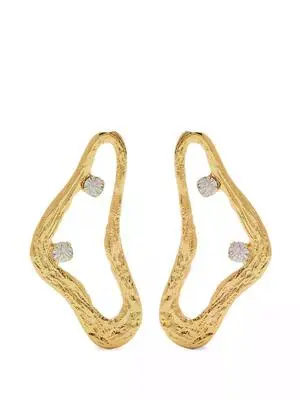 LYNYER Celestial Whispers Stone-embellished Textured Earrings - Gold