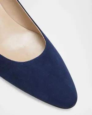 Manolo Blahnik Lista Suede Pumps - Navy