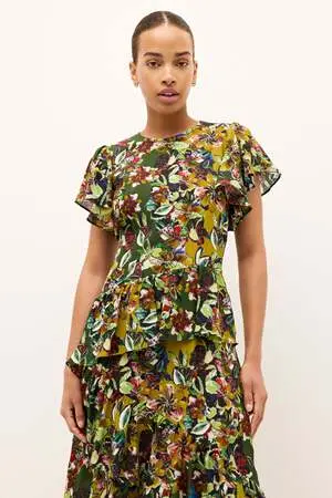 MARIE OLIVER Floral Tiered Flounce Dress - Bloom