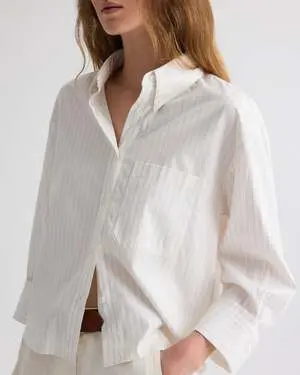 TWP J. D. Shirt In Mixed Pinstripe Superpop