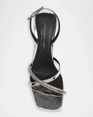 Stella McCartney 65mm Elsa Metallic Sandals - Silver