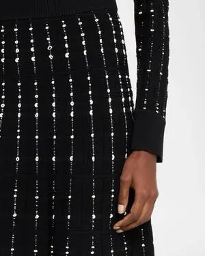 JOSEPH Fragmented Stripes A-line Knit Skirt