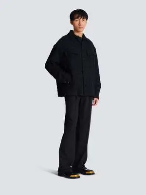 Balmain Monogram Tweed Overshirt