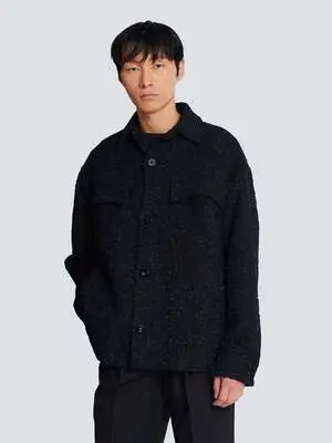 Balmain Monogram Tweed Overshirt