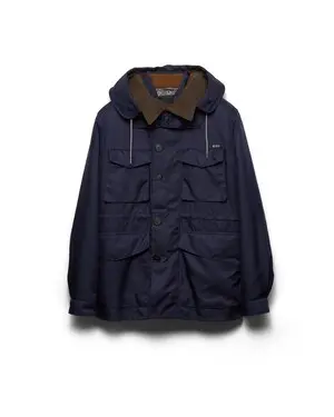Prada Cotton Hooded Jacket - Blue