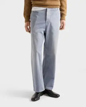 Prada Washed Gabardine Classic Fit Pants - Blue Gray