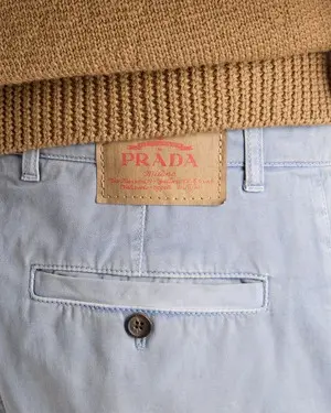 Prada Washed Gabardine Classic Fit Pants - Blue Gray