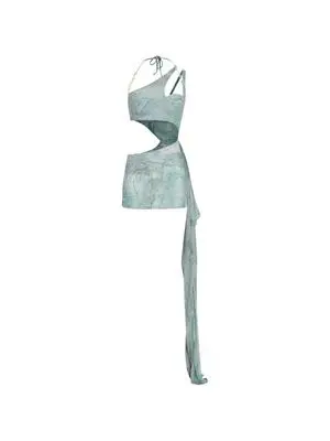 AMIR SLAMA Cut-out Asymmetric Mini Dress