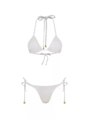 AMIR SLAMA Textured Tie Bikini Neutrals