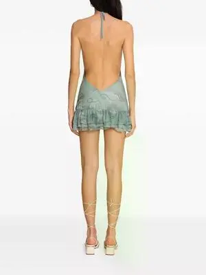 AMIR SLAMA X Jade Picon Ruffled Halterneck Mini Dress