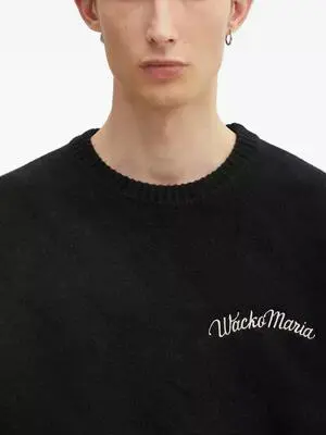 WACKO MARIA Logo Embroidered Crew Neck Sweater