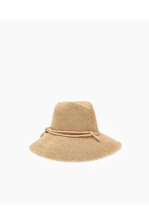 Emporio Armani Woven Paper-yarn Wide-brim Hat - Natural
