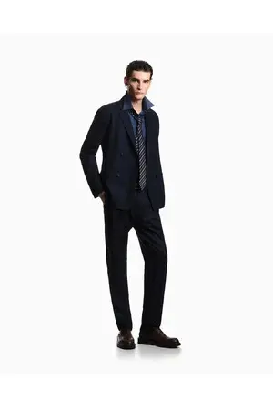 Emporio Armani Denim-effect Fabric Shirt