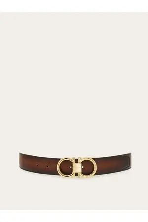 FERRAGAMO Reversible And Adjustable Gancini Belt - Gold