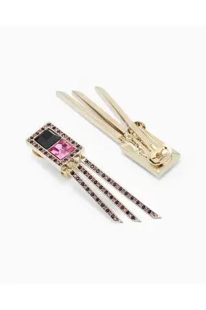 Giorgio Armani Pendant Dangle Earrings With Swarovski Crystals
