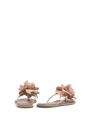 LE SILLA Rose Floral Embellishment Sandals - Neutrals