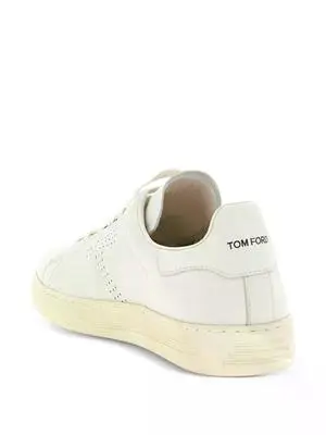 TOM FORD Perforated-logo Leather Sneakers - White