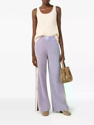 Elisabetta Franchi Sleeveless Jacquard Top With Golden Buttons
