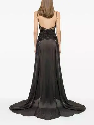 NISSA Lace-panel Maxi Dress