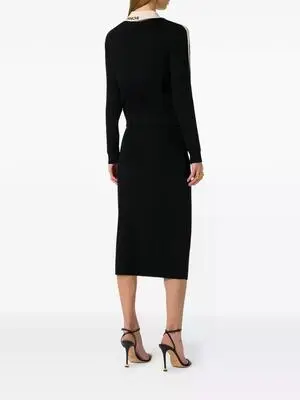Elisabetta Franchi Logo Jacquard Collar Zip-up Cardigan