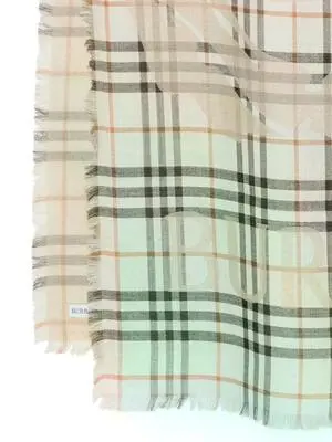 Burberry Wide Knight Check Wool Silk Scarf