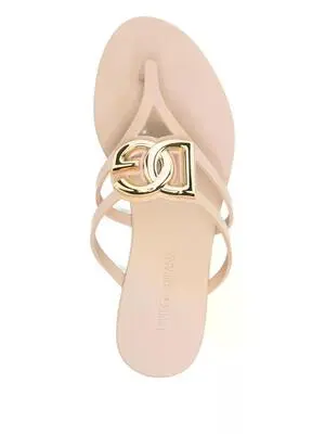 Dolce & Gabbana Lights Logo Sandals - Neutrals