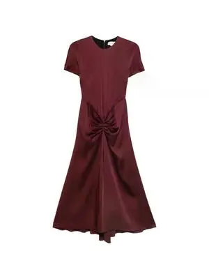 Victoria Beckham Gathered Midi Dress - Red