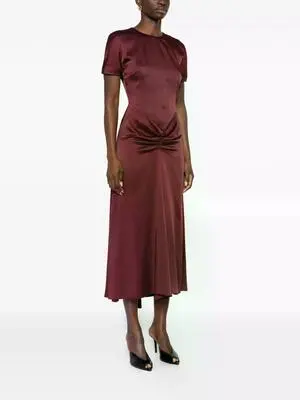 Victoria Beckham Gathered Midi Dress - Red