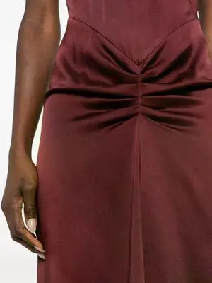 Victoria Beckham Gathered Midi Dress - Red