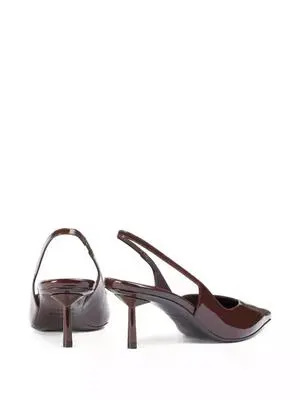 LE SILLA Vivienne Slingback Patent Leather Pumps - Brown