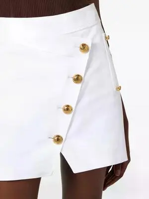 Elisabetta Franchi Cotton Gabardine Mini Skirt With Jewel Buttons