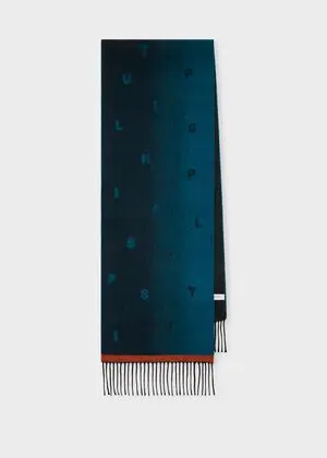 Paul Smith Navy Faded 'ps Initials' Jacquard Scarf