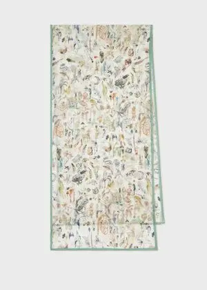 Paul Smith Ecru 'little Beasts' Scarf