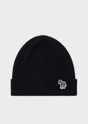Paul Smith Zebra Logo Wool Beanie - Black