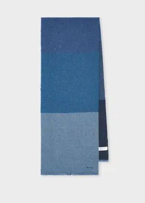 Paul Smith Lambswool-silk Block Stripe Scarf