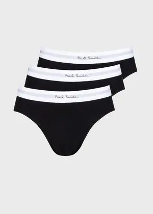 Paul Smith Cotton-stretch Briefs Three Pack - Black
