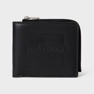 Paul Smith Embossed Logo Zip Wallet - Black