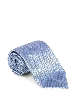 Brioni Textured Silk Neck Tie - Blue