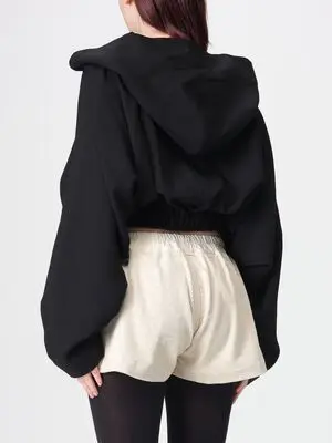 Rick Owens Cropped Hooded Sweatshirt - Black