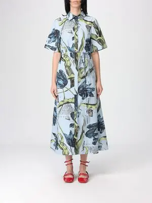 Erdem Floral Print Shirt Dress - Blue
