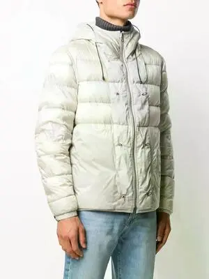 TEN C Hooded Contrast-panel Puffer Jacket - Neutrals
