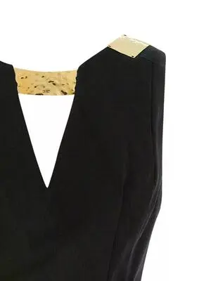 Elisabetta Franchi Mini Dress In Gabardine With Jewel Detail - Black