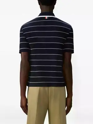 Thom Browne Striped Waffle Short-sleeve Shirt - Blue